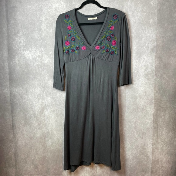 Caite | Dresses | Caite Anthropologie Dress Womens Medium Gray Floral ...